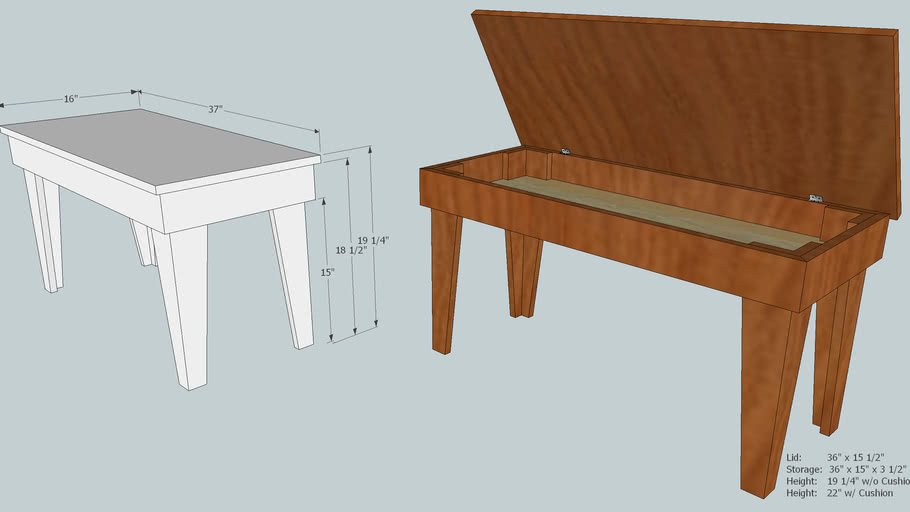 Piano Bench | 3D Warehouse