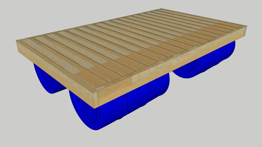 Floating Dock 5' x 8' PT with Barrels | 3D Warehouse