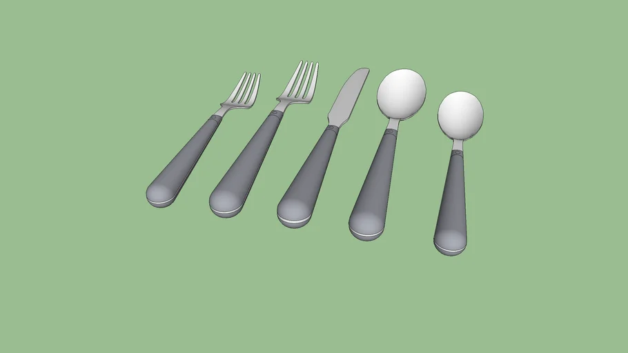 Silver Silverware Set | 3D Warehouse