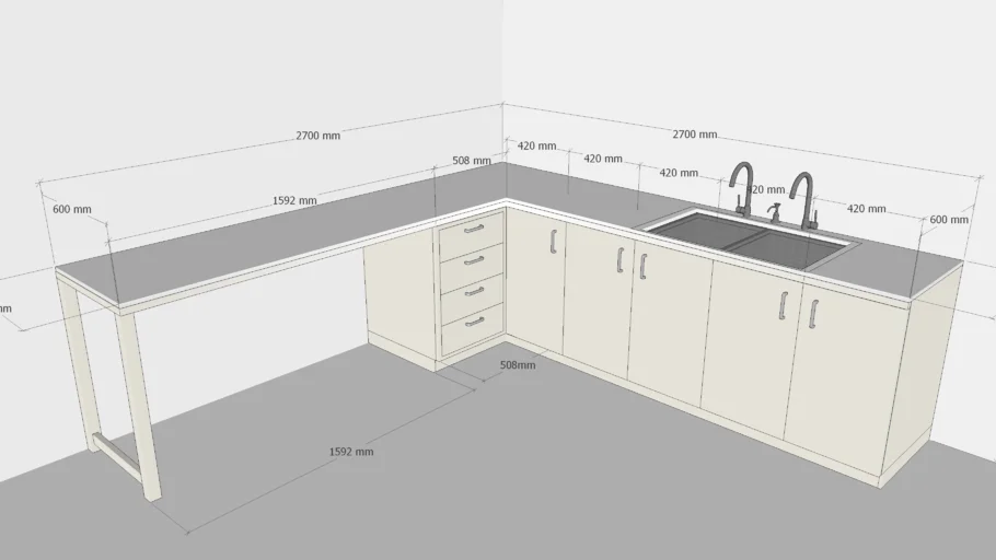 LAB CABINET TABLE STEEL | 3D Warehouse