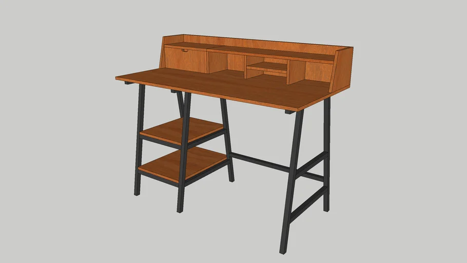 STUDY DESK- METAL FRAME AND WOOD | 3D Warehouse