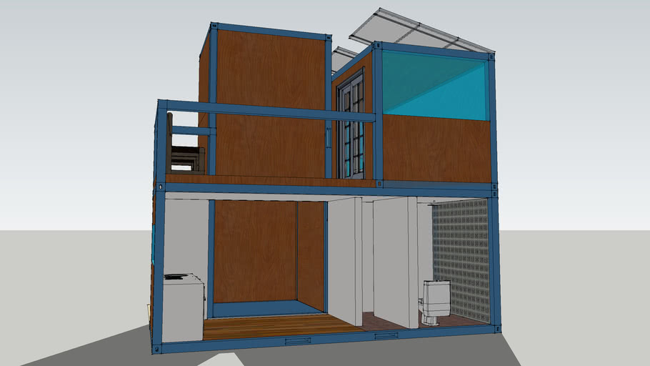 3 20' Shipping Container House | 3D Warehouse