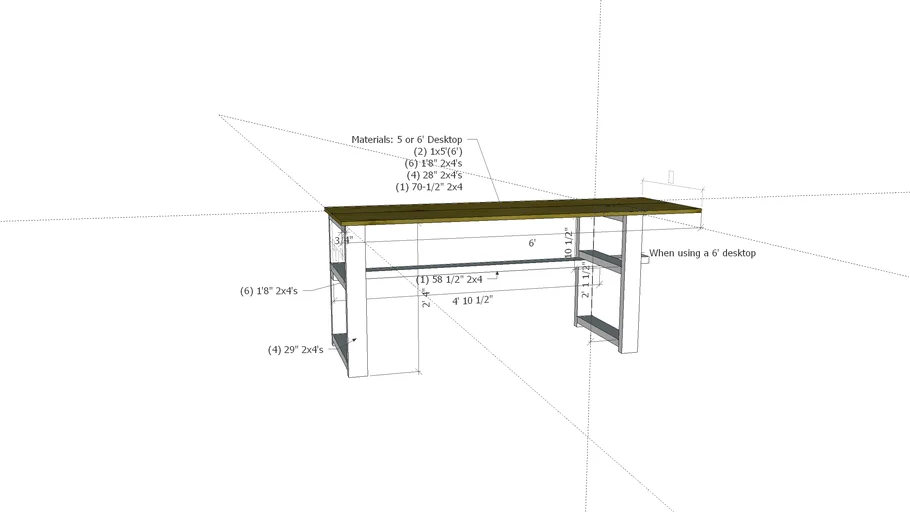Easy Build Desk Design | 3D Warehouse