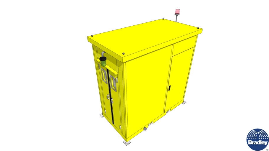 Outdoor Enclosed Safety Shower with Hot Water Tank | 3D Warehouse