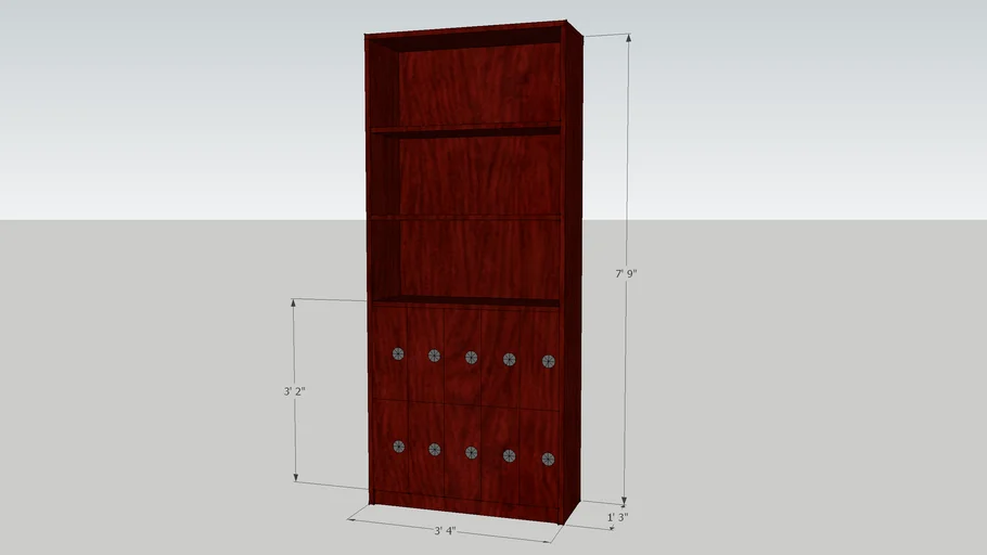 custom bookcase with locking cubbies by Candex Custom Corp | 3D Warehouse