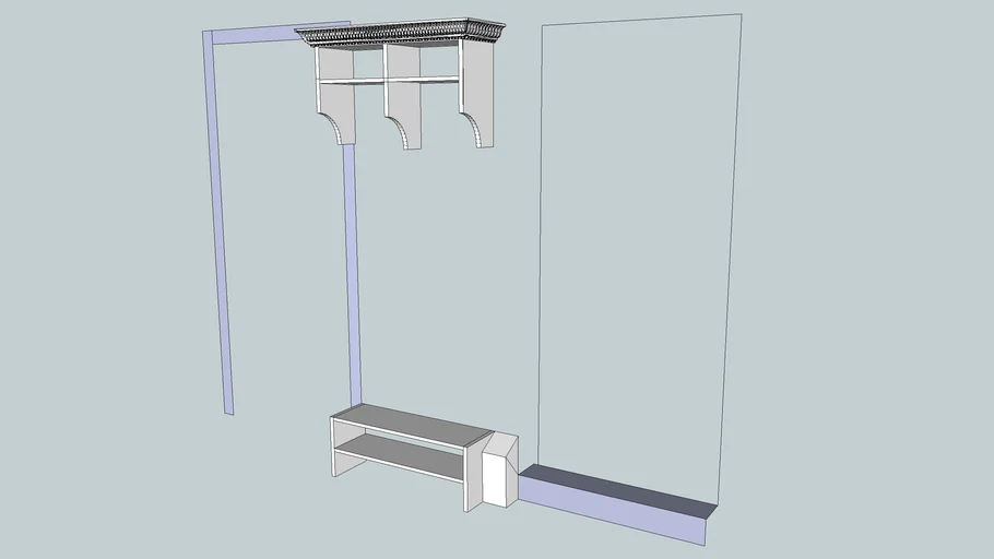 Shoe and coat rack BROWN | 3D Warehouse