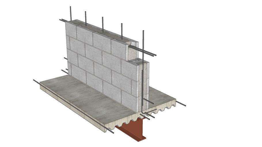 02.120.0229 Steel beam under concrete masonry wall | 3D Warehouse
