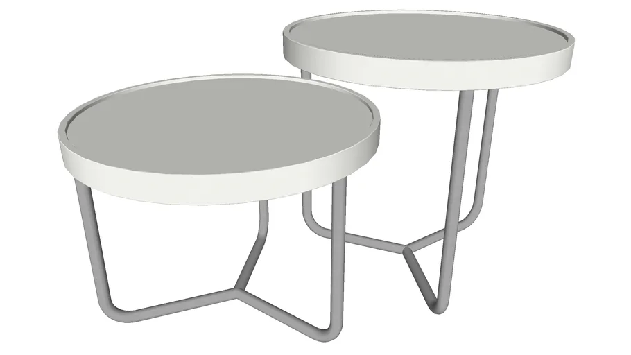 Adelphi Nesting Side Table In Alpine Reclaimed Leather by Modloft | 3D ...