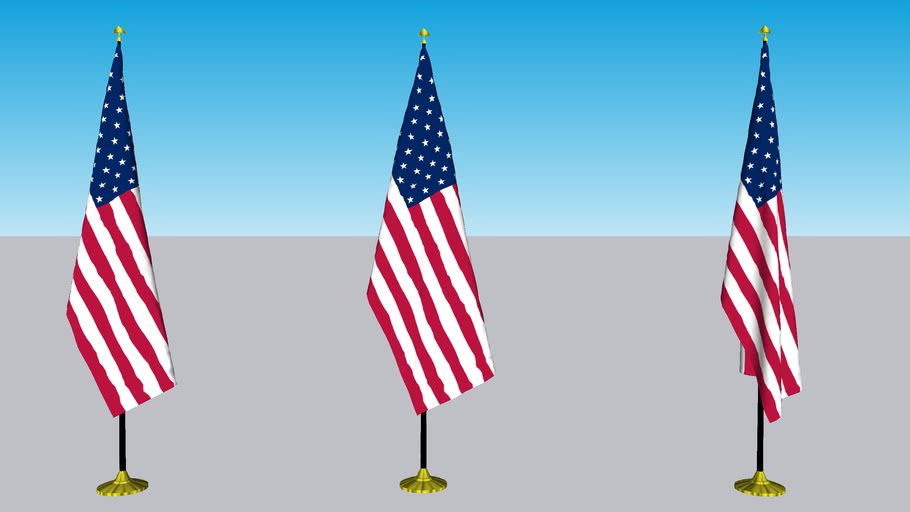 Indoor flags of The United States (no golden outline) | 3D Warehouse