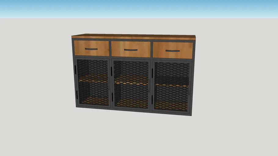 Wood and Iron Cabinet | 3D Warehouse