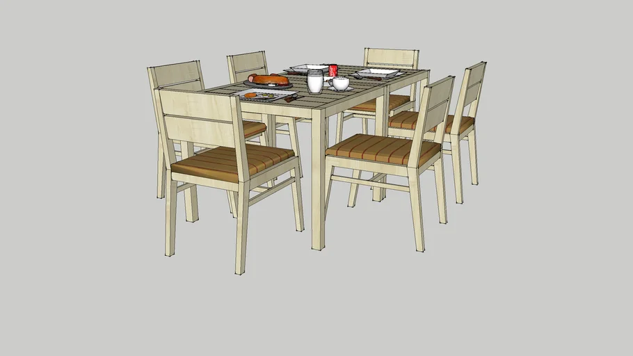 Dining table with chairs | 3D Warehouse