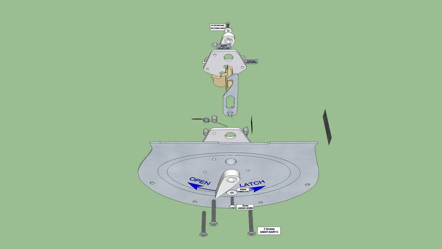 Cherokee 140 Door Latch Assembly Exploded View | 3D Warehouse
