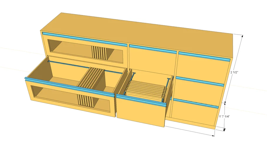 Horizontal Filing Cabinet | 3D Warehouse