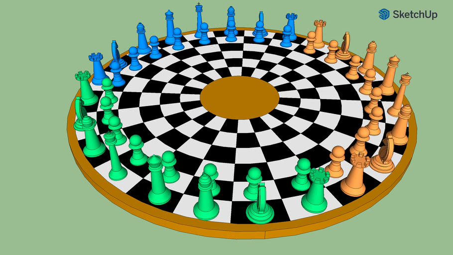 Three players circular chess | 3D Warehouse