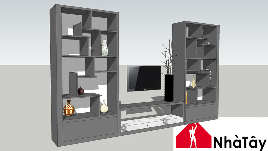 Nhatay-Combo TV-Wallunit Modern (1) | 3D Warehouse