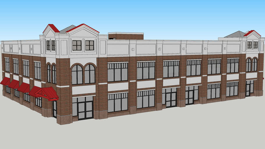 New urban mixed use commercial block building | 3D Warehouse