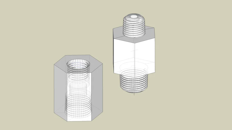 3/8' npt to 1/4' npt air fittings for 3d printer | 3D Warehouse