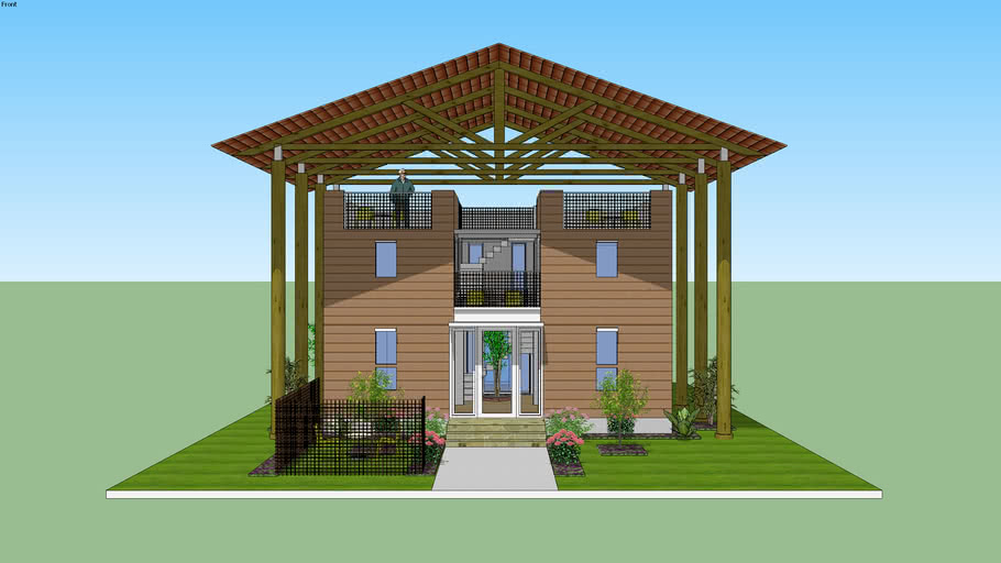 Semi-Covered Cube House | 3D Warehouse