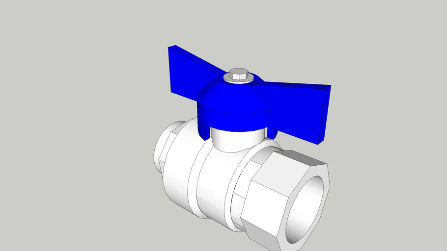 1/2' M/F Ball Valve Blue Handle | 3D Warehouse