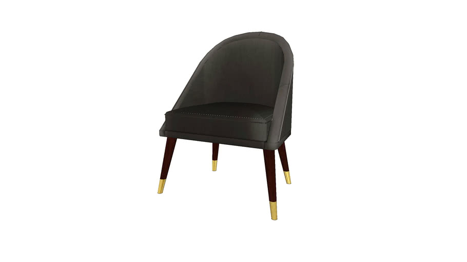 Round Back Velvet Accent Chair | 3D Warehouse