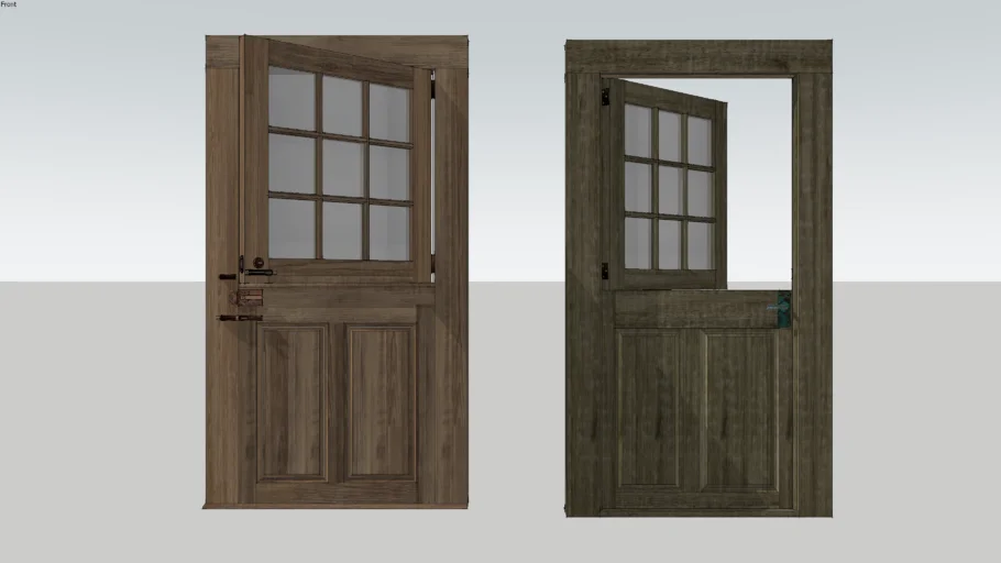Weathered Oak Dutch Door | 3D Warehouse