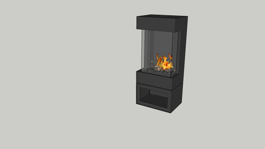 Bellfires Box Gas Panorama 45-59 with storage module | 3D Warehouse