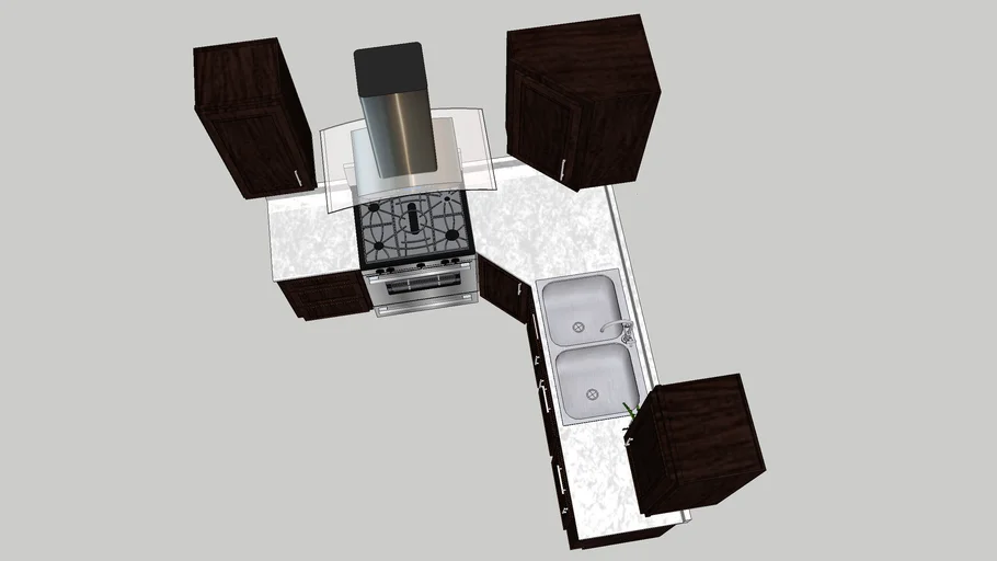 brown shaker kitchen | 3D Warehouse