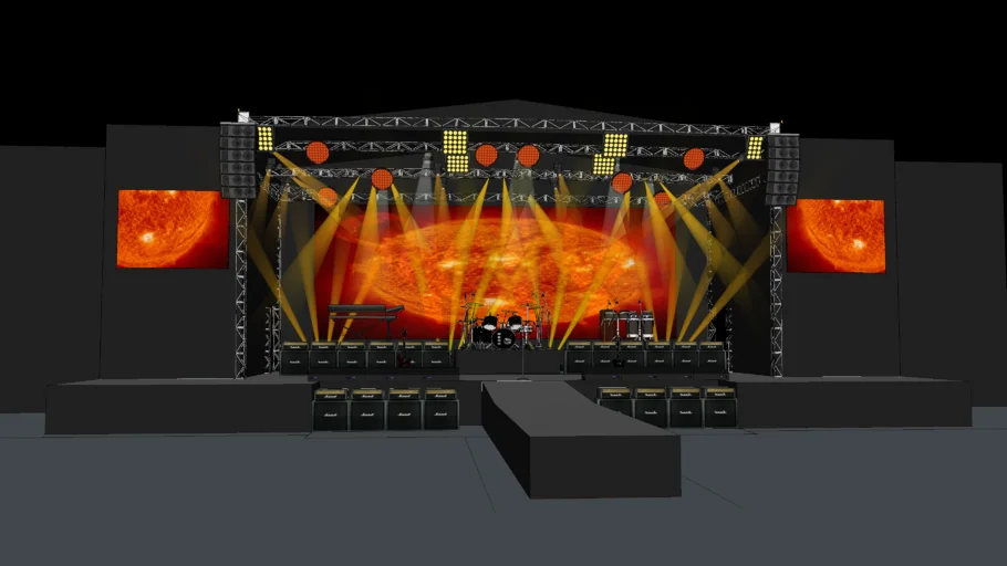 Queen Works Tour Stage 3d Warehouse Concert Stage 3D Model By Nvere