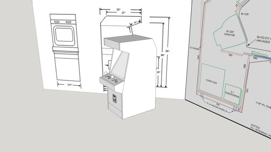 Arcade Cabinet Blank | 3D Warehouse