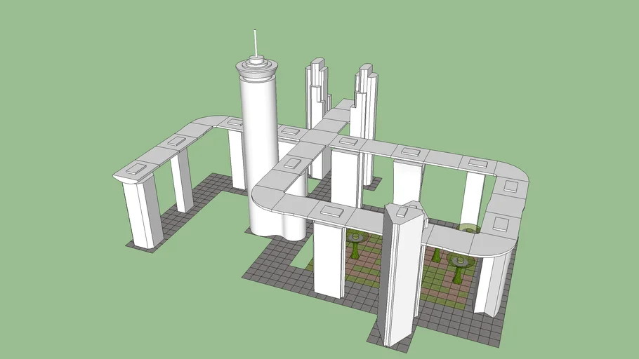 Alpha Cube World -- Marina Bay Style Garden & Buildings | 3D Warehouse