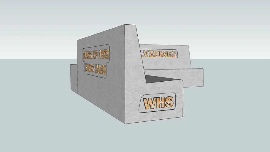 concrete bench includes time capsule void | 3D Warehouse