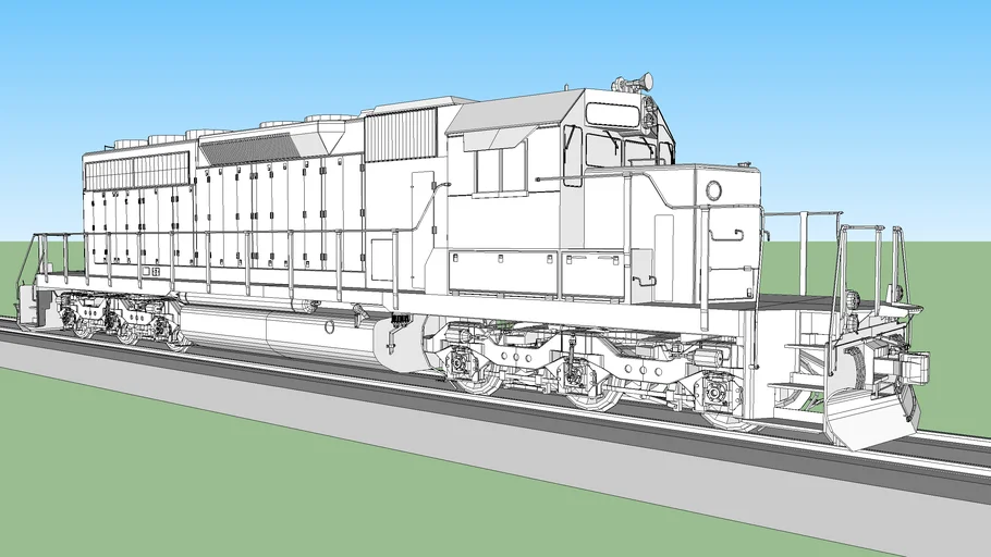 GM EMD SD40-2 diesel-electric locomotive, ratbuilt, uncoloured | 3D ...