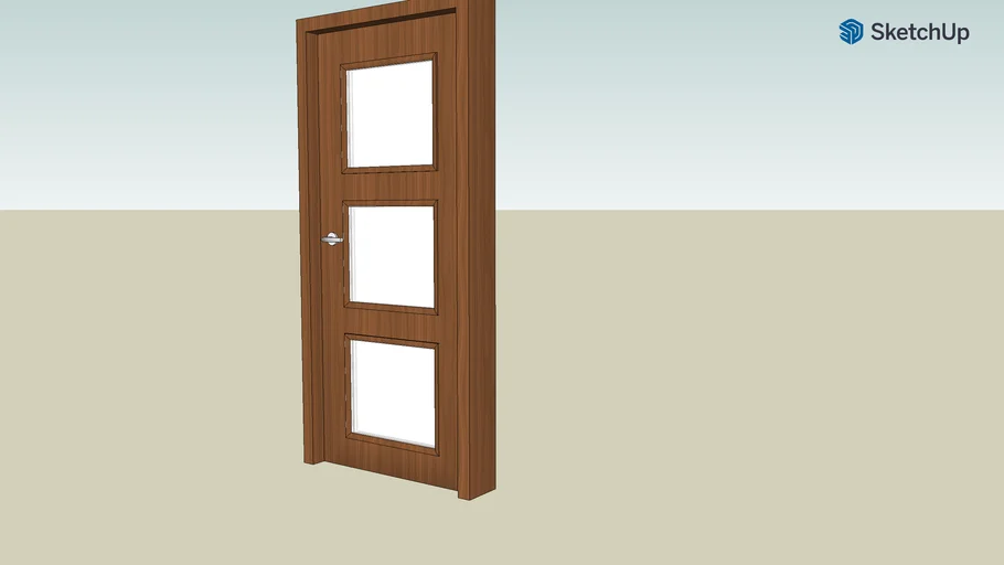 Door with frosted glass | 3D Warehouse