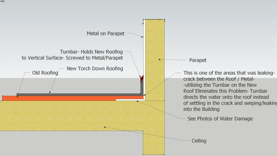 Parapet Roof Repair CAD Diagram | 3D Warehouse