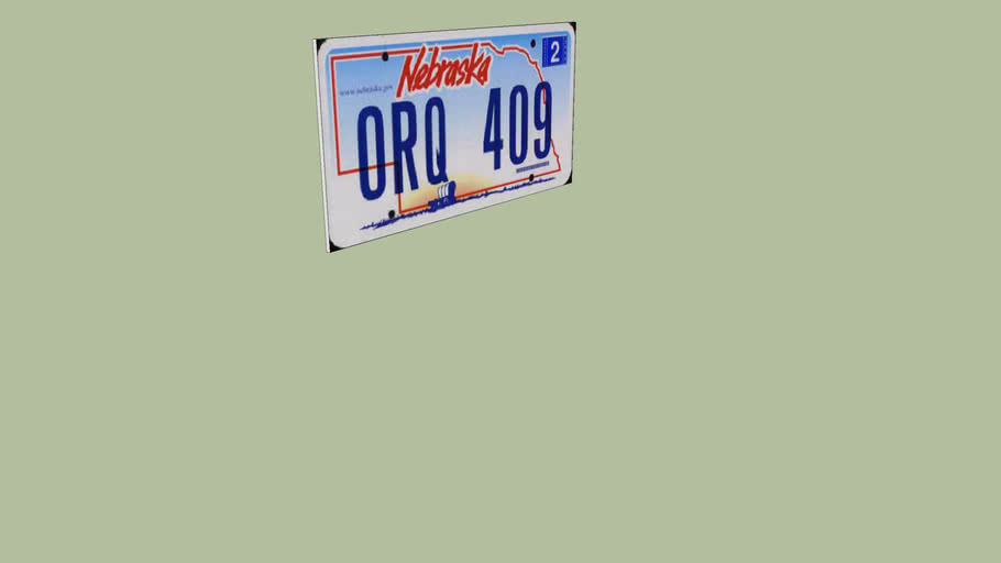 Nebraska Licence Plate | 3D Warehouse