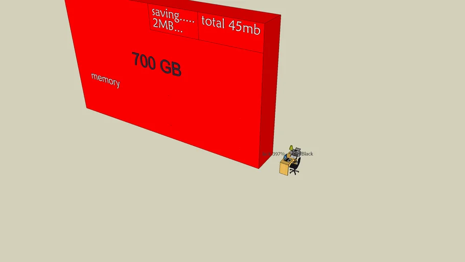 system with 700GB memory with a printer | 3D Warehouse