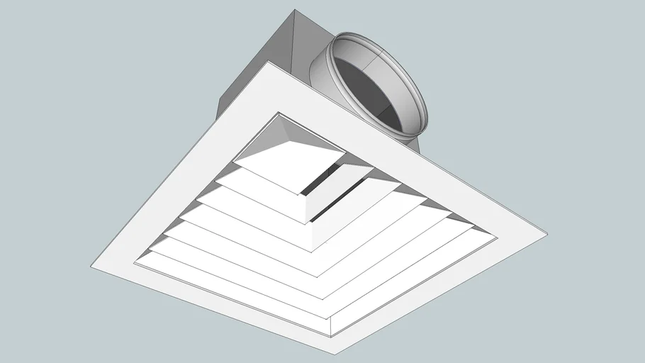 Diffuseur Plafonier HALTON DFC avec PLENUM | 3D Warehouse