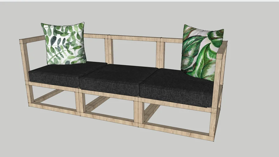 Sofa 3 Seater Cube | 3D Warehouse