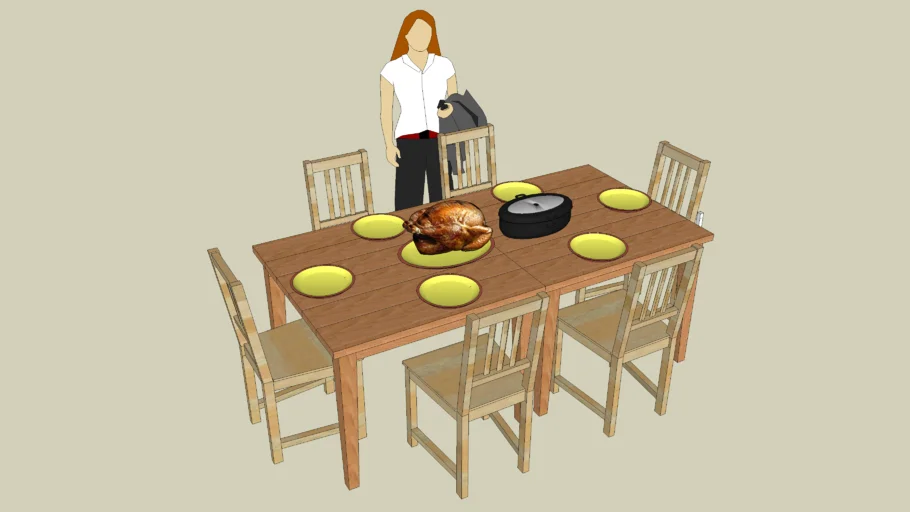 Square Dining Table | 3D Warehouse