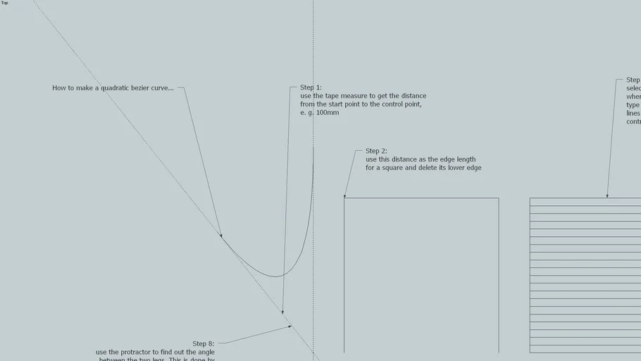How to create quadratic Bezier curves without scripting. | 3D Warehouse