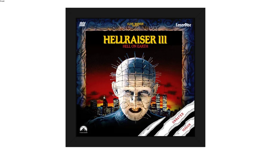 Framed Hellraiser III Hell On Earth Laserdisc Cover | 3D Warehouse