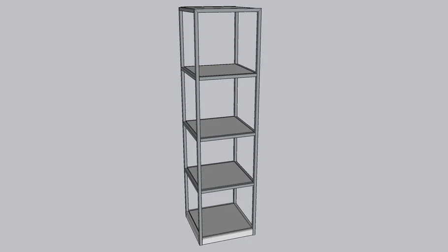 Outline, 4 high corner grid shelving unit | 3D Warehouse