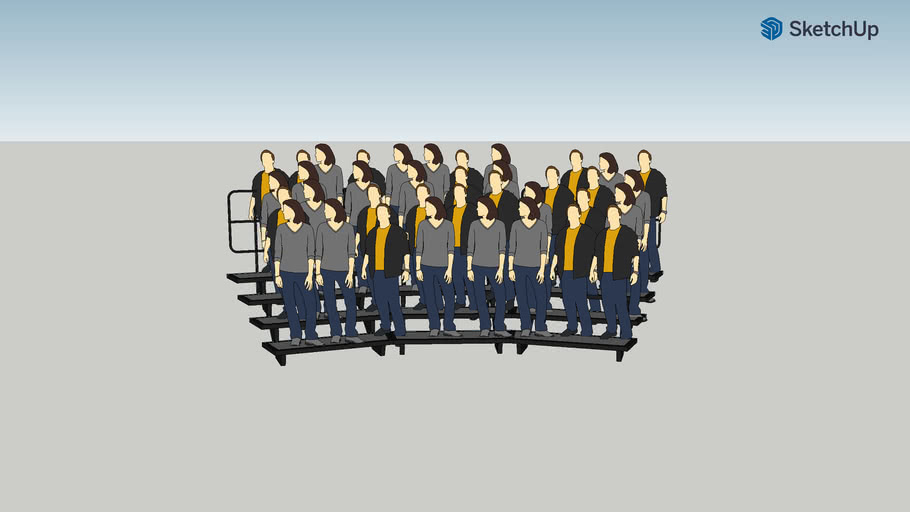 Choir on risers curved | 3D Warehouse