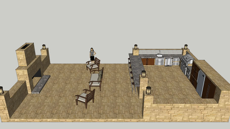 Outdoor Kitchen with Patio | 3D Warehouse