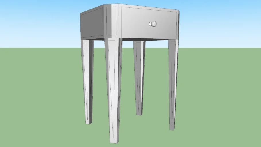 PB Mirrored Bedside Table | 3D Warehouse