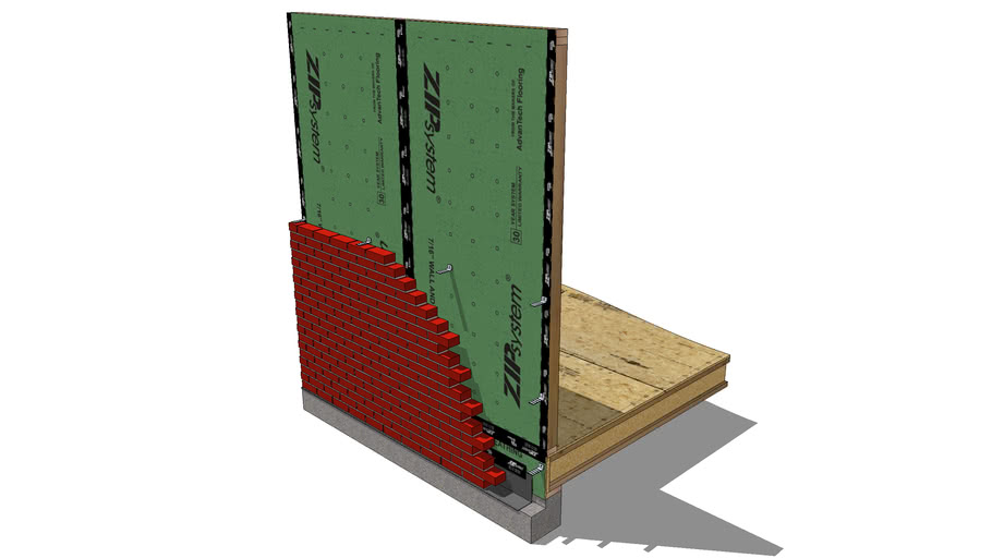 ZIP System with Brick Veneer | 3D Warehouse