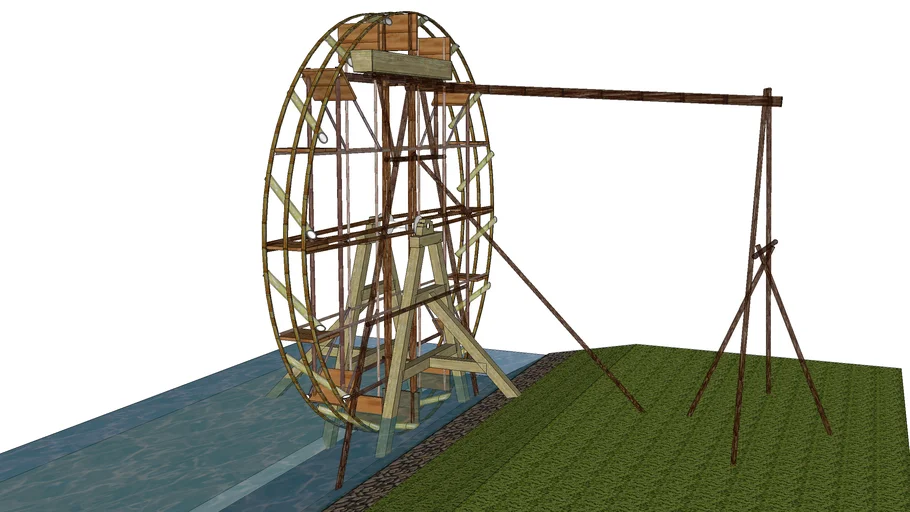 bamboo waterwheel for water | 3D Warehouse