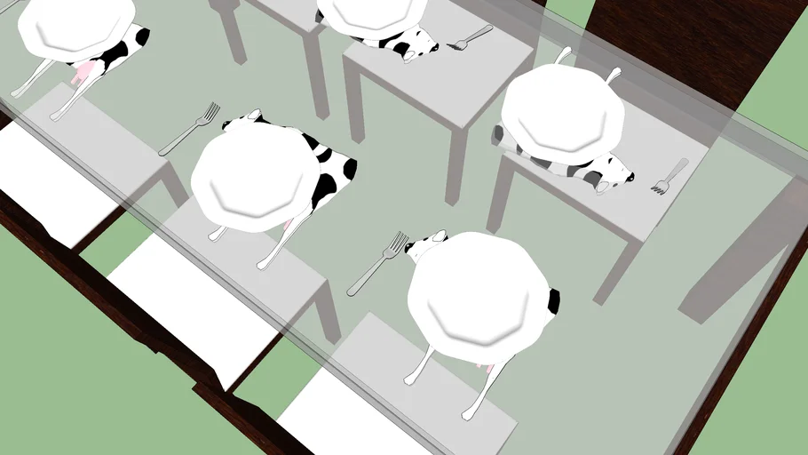 Cow Table Setting | 3D Warehouse