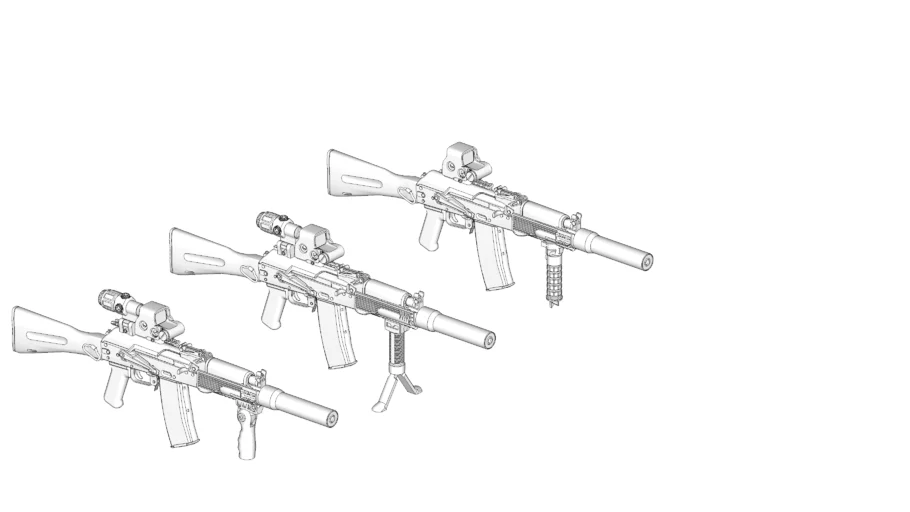 【TARKOV SPT mod】AK-9 3D MODEL | 3D Warehouse