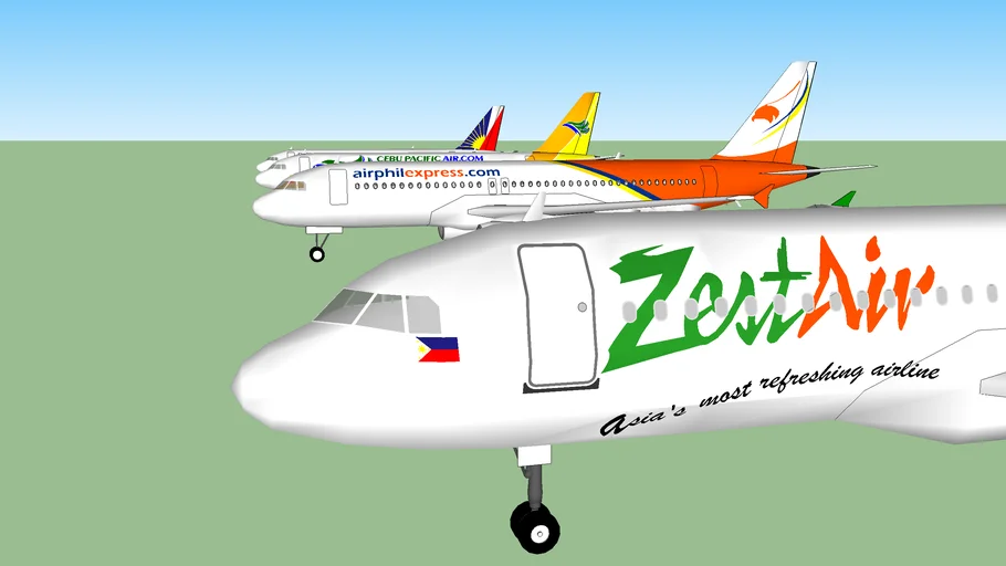 Philippine Airlines,Cebu Pacific,Airphil Express and Zest Air | 3D ...
